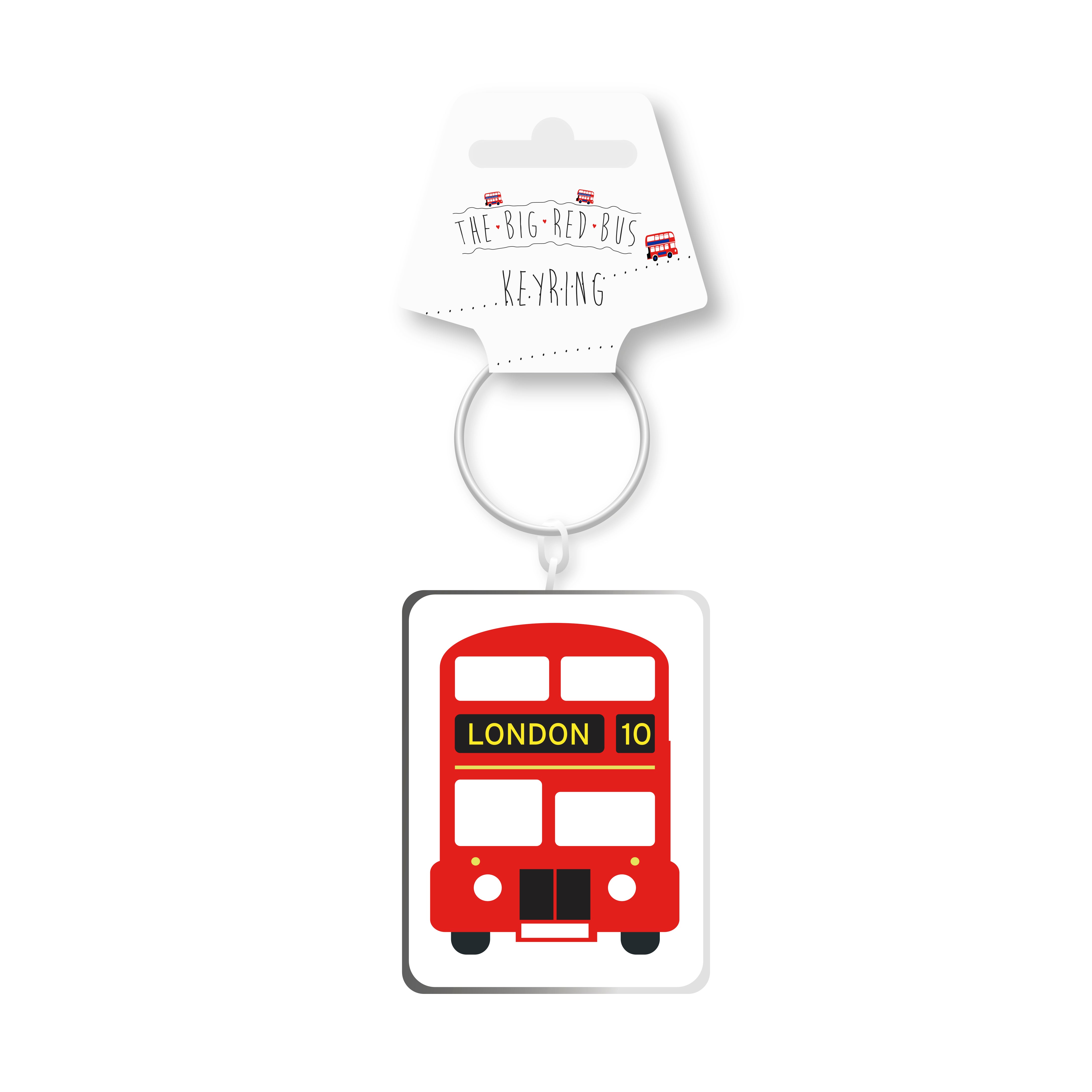 Big Red Bus Double-Sided Keyring - Iconic London Bus Keychain Keepsake ...